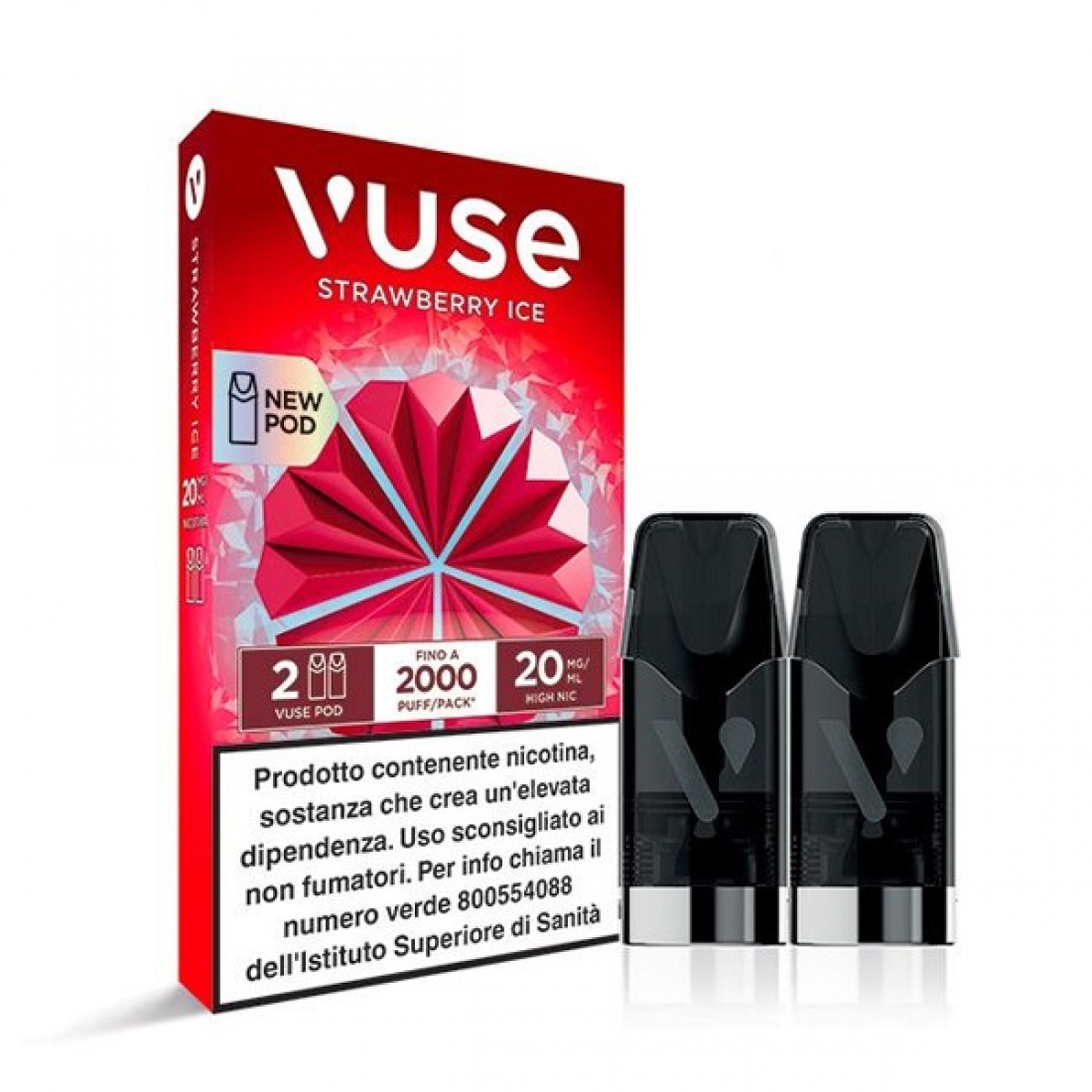Vuse Pod Strawberry Ice - 2 Cartucce Precaricate - Svapo Store